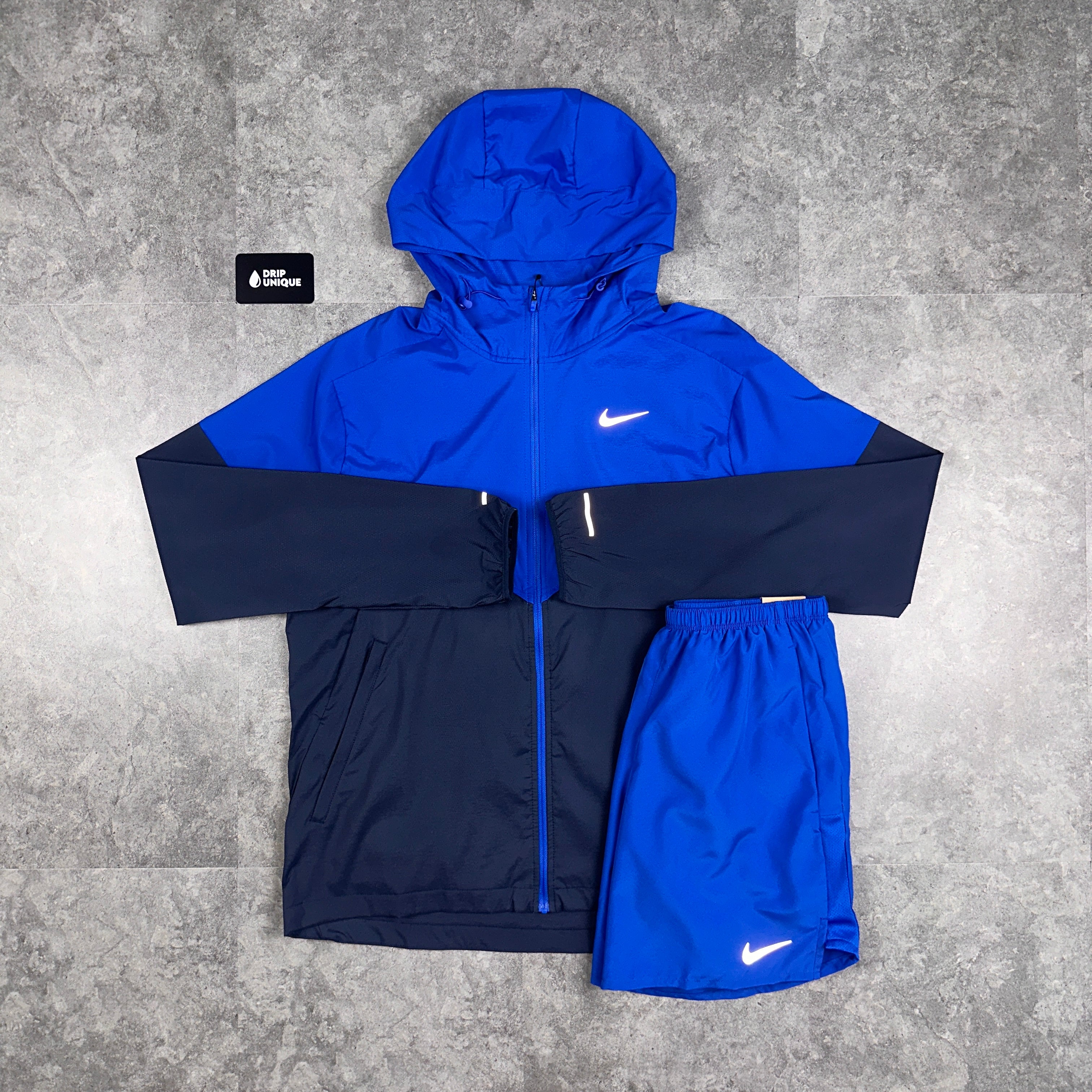 Nike UV Windrunner Jacket Royal Blue & Royal Blue Challenger Shorts Se ...