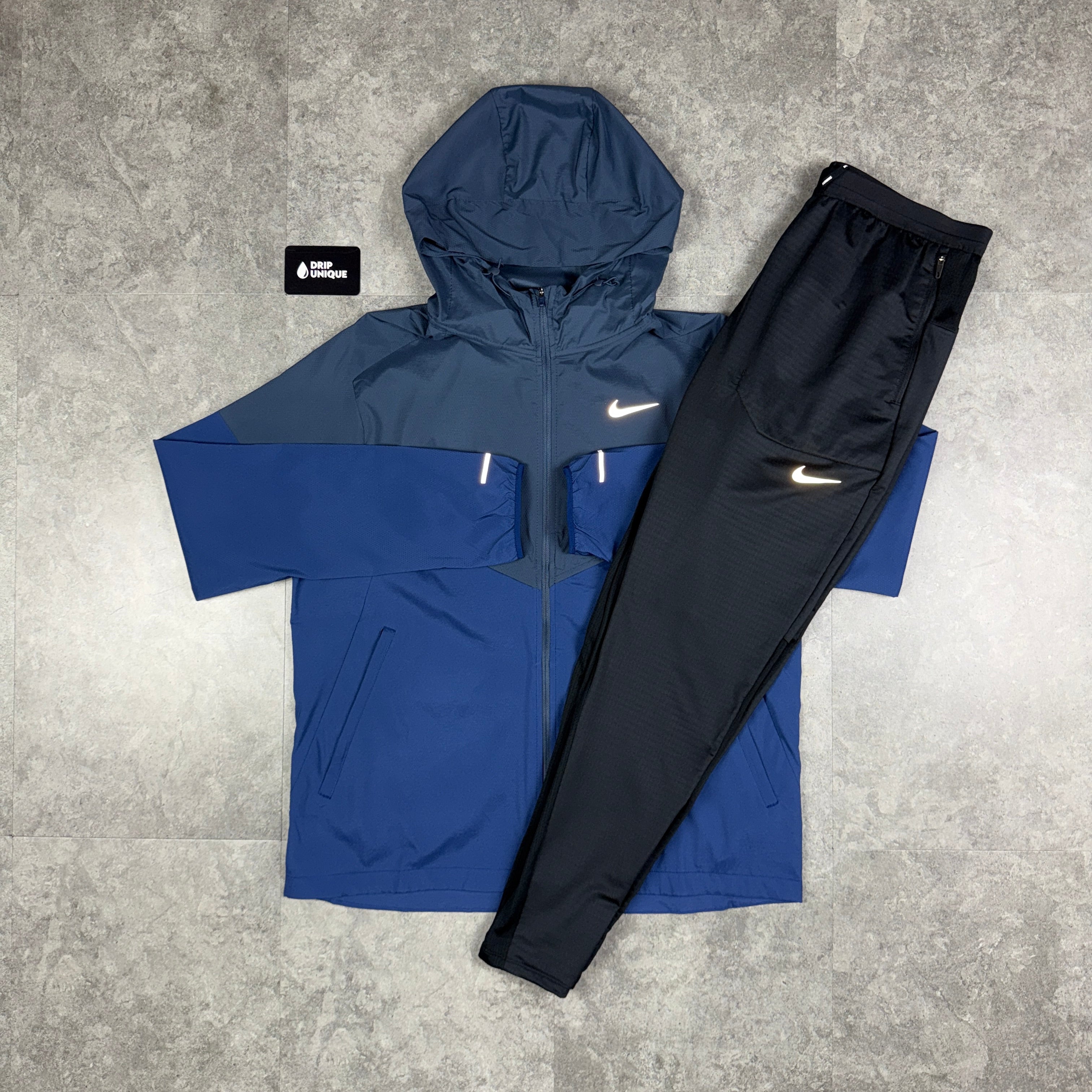 Nike UV Windrunner Jacket Thunder Blue & Black Nike Phenom Pants Set ...