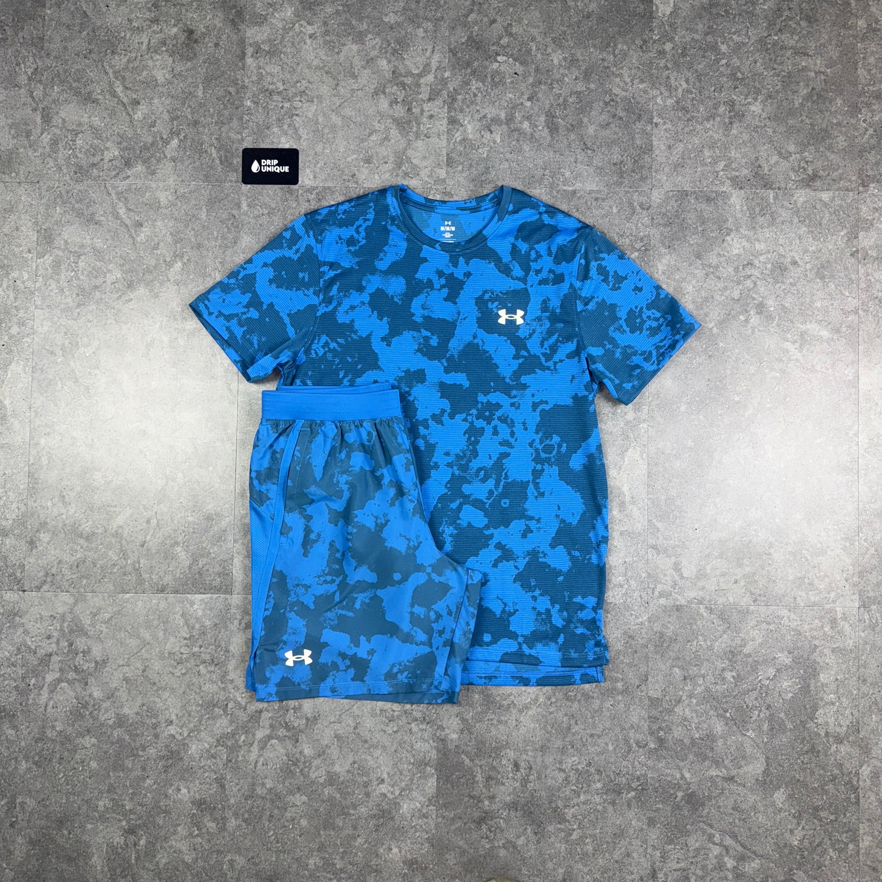 Under Armour Launch Printed T-Shirt Blue & Launch Speedpocket Shorts S ...